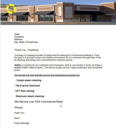 sample commercial carpet cleaning|proposal